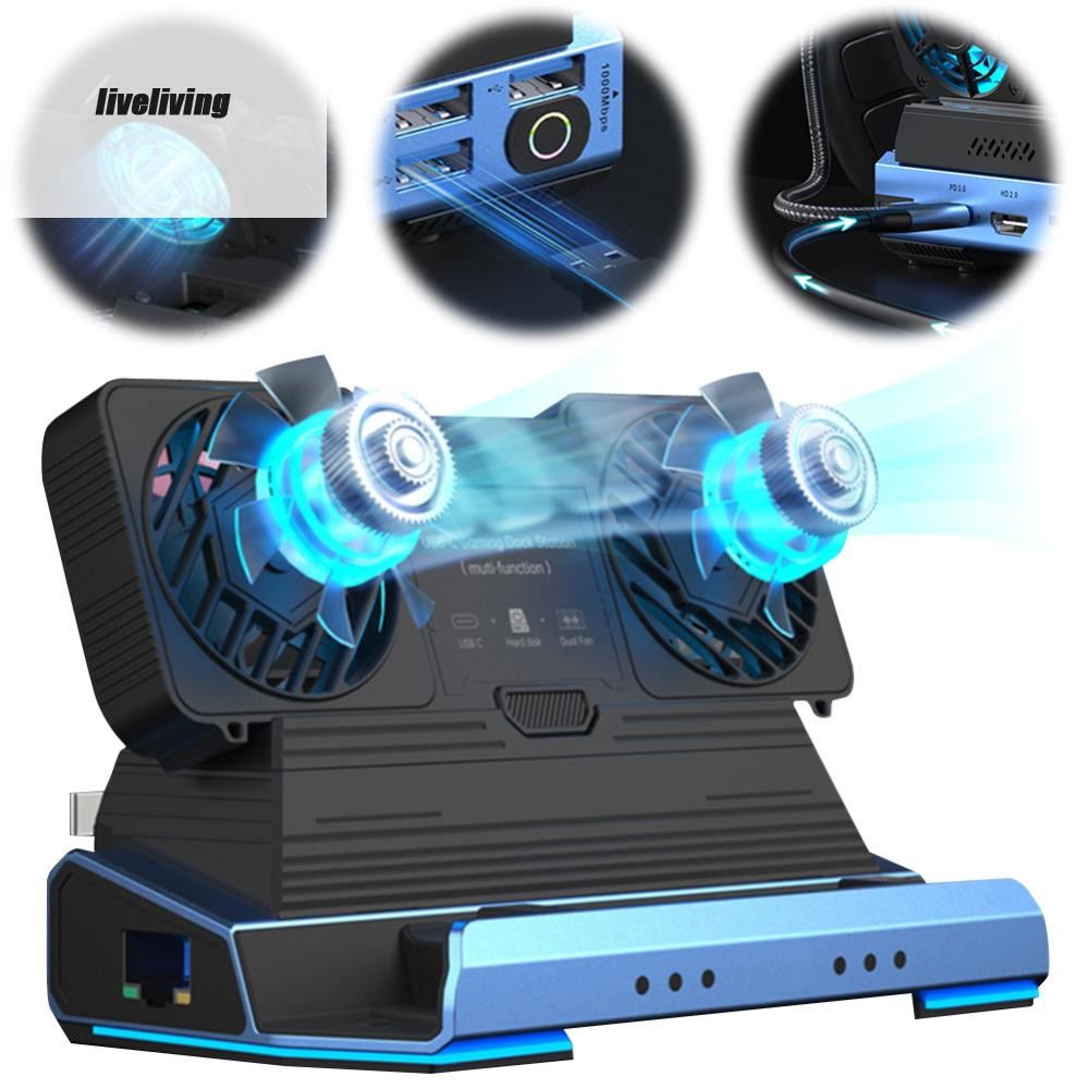 Docking Station Dual Cooling Fan 4K@60Hz for Steam Deck OLED & ROG X ...