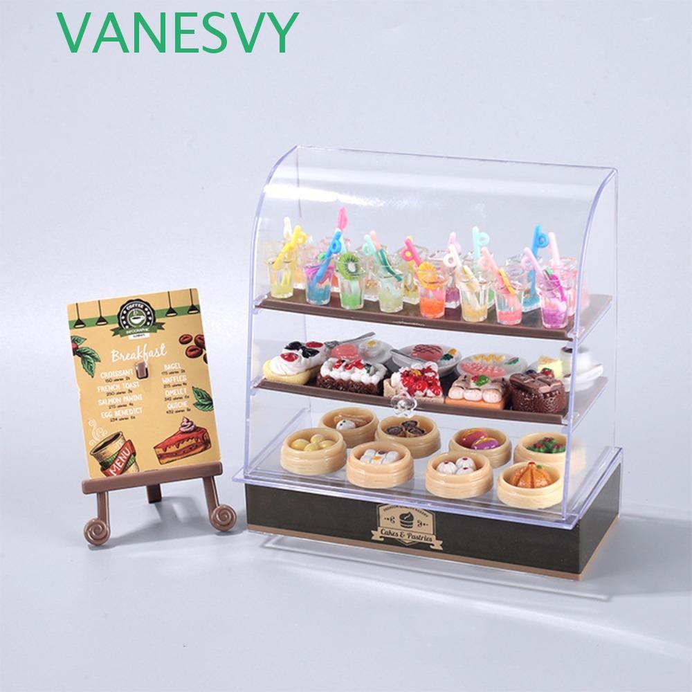 VANESVY Miniature Bakery Case, 1:12 Scale Model Dollhouse Cake Case ...