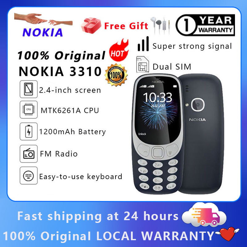 3310 noki original old model keypad phone FM Radio Flashlight Camera ...