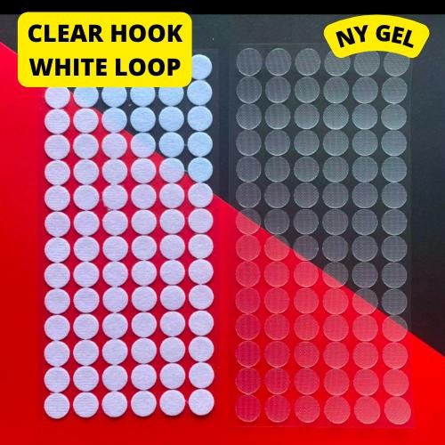 Transparent VelCro Injection Hook w/ White Loop Clear Velcro Dots ...