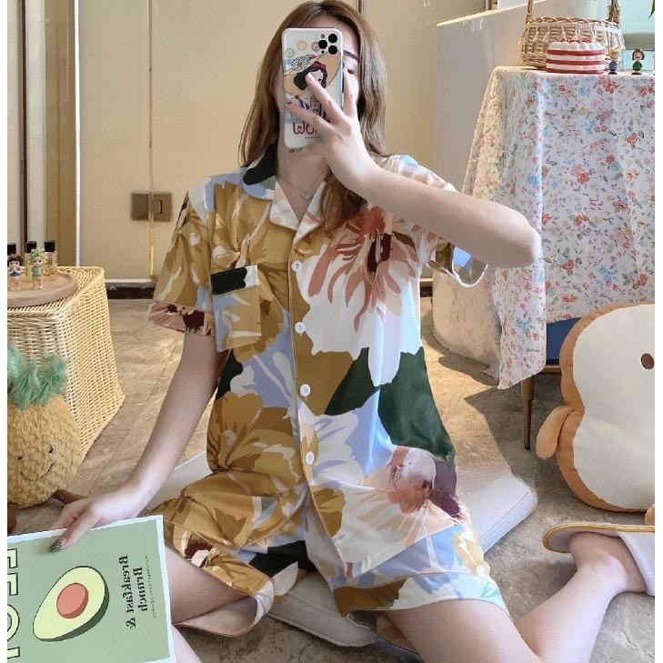 New Cotton Spandex Korean Short Terno Women Nightwear Homewear Lapel ...