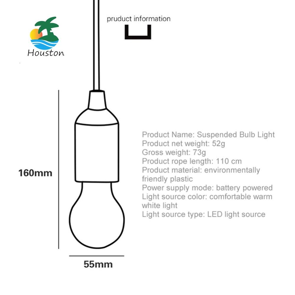LED Hanging Light Bulb Battery Powered Colorful Pull Cord Bulbs Outdoor ...