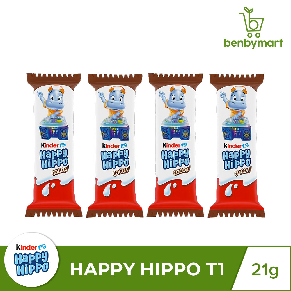 Kinder Happy Hippo Cocoa Creamy Milky Biscuit T1 (Set of 4s) | Shopee ...