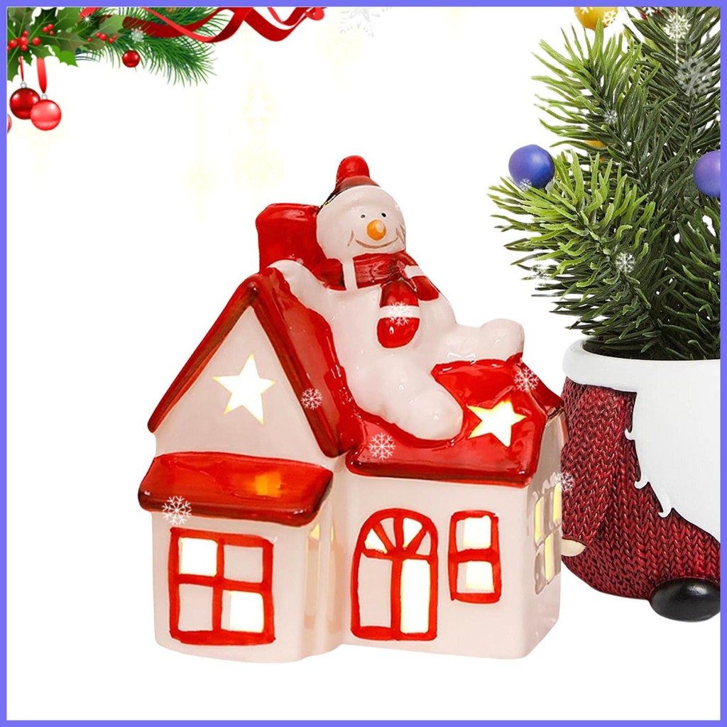 Lighted Christmas Village Houses Ceramic Christmas House Night Light ...