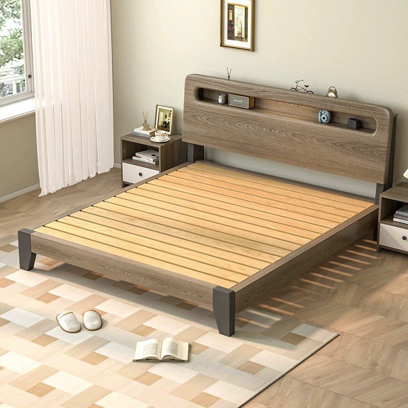 Solid Wood Bed Modern Simple Economical2Household Double Bed Bed Frame ...