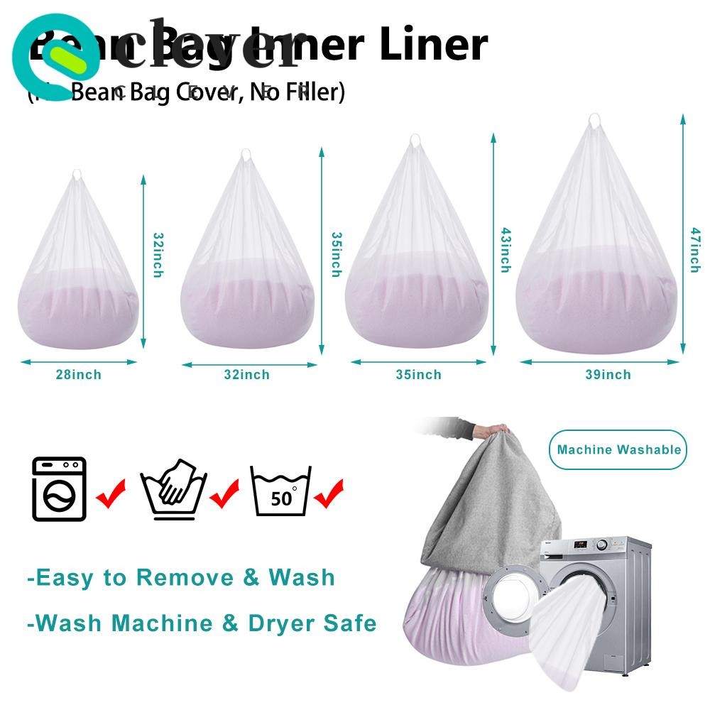 CLEVER Bean Bag Inner Liner Easy Cleaning No Filler Zipper Opening Bean ...
