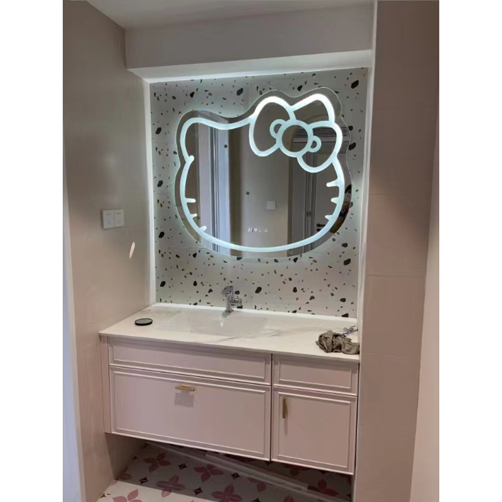 Cartoon Cat Smart Mirror Bathroom Mirror led Wall-Mounted Lighted ...