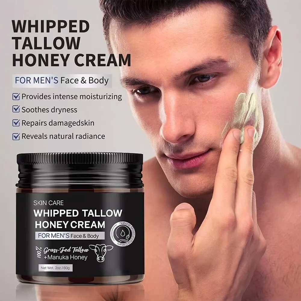 Men's Tallow Honey Face Body Cream Grass-Fed Beef Tallow & Wild Honey ...