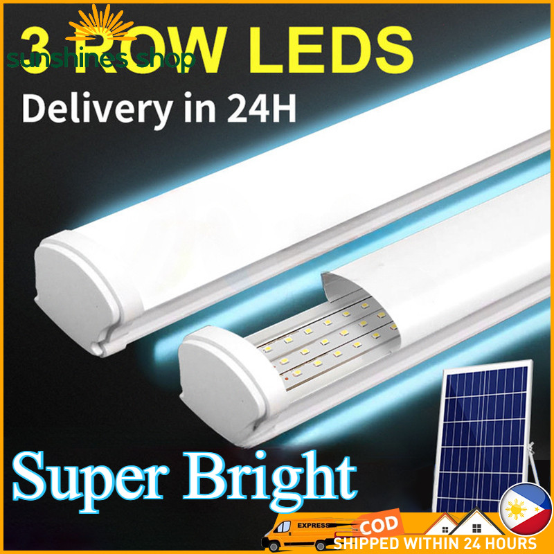 Solar Led Batten Tube Light Emergency Light Spotlght With Panel Remote ...