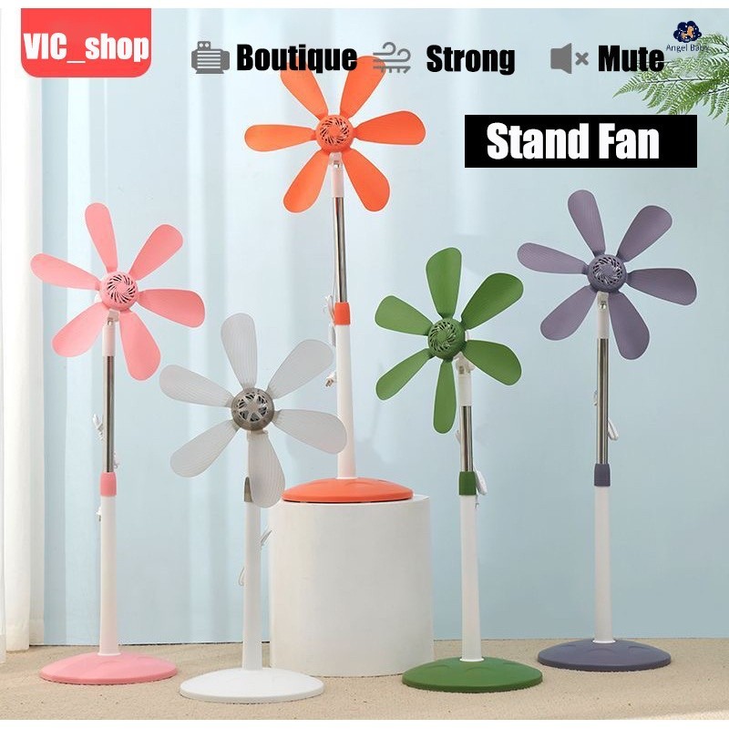 6-Blade Stand Fan Disc Floor Fan Can Be Raised Lowered Household ...
