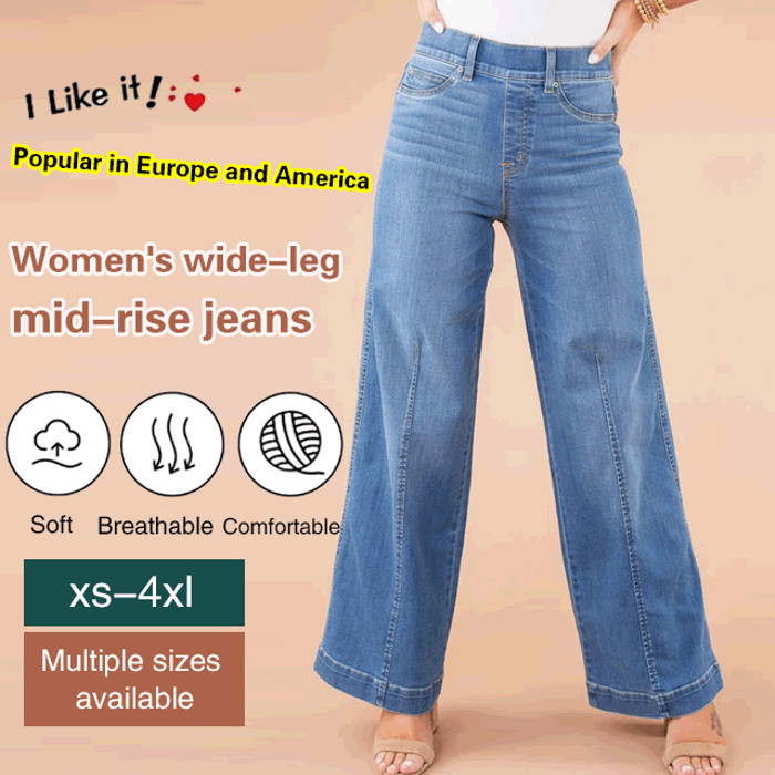 Local Sellers【Demin Pants For Women】】Ladies Wide Leg Mid Rise Jeans ...