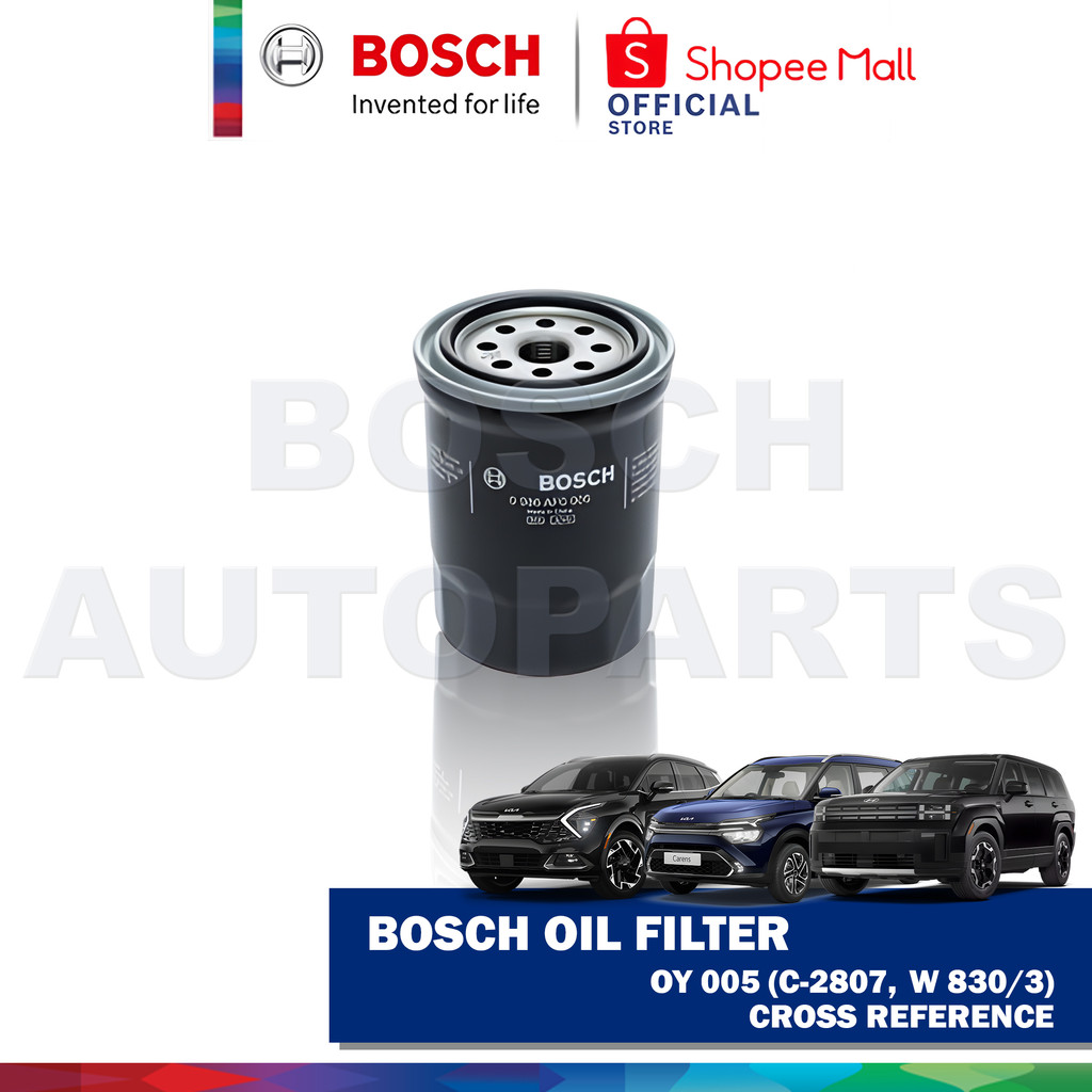 Bosch Oil Filter Oy 005 for Hyundai Santa Fe, Kia Carens, Sportage (C ...