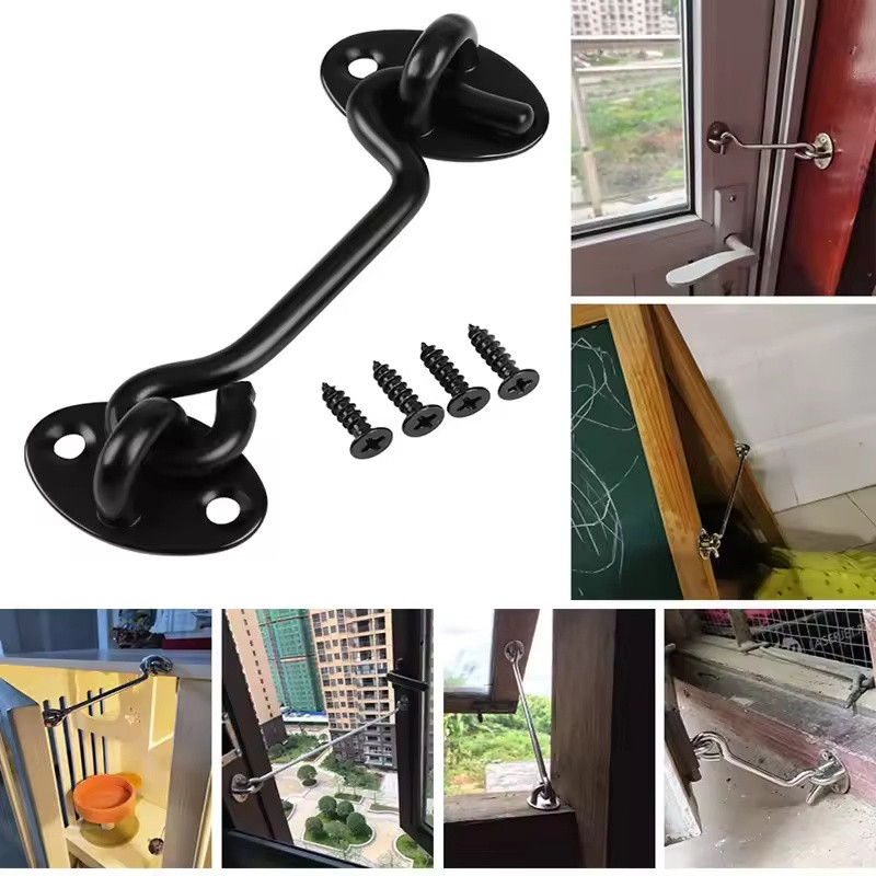 75mm Crescent Window Lock with Safety Switch Cabin Hook Door Latch Lock ...