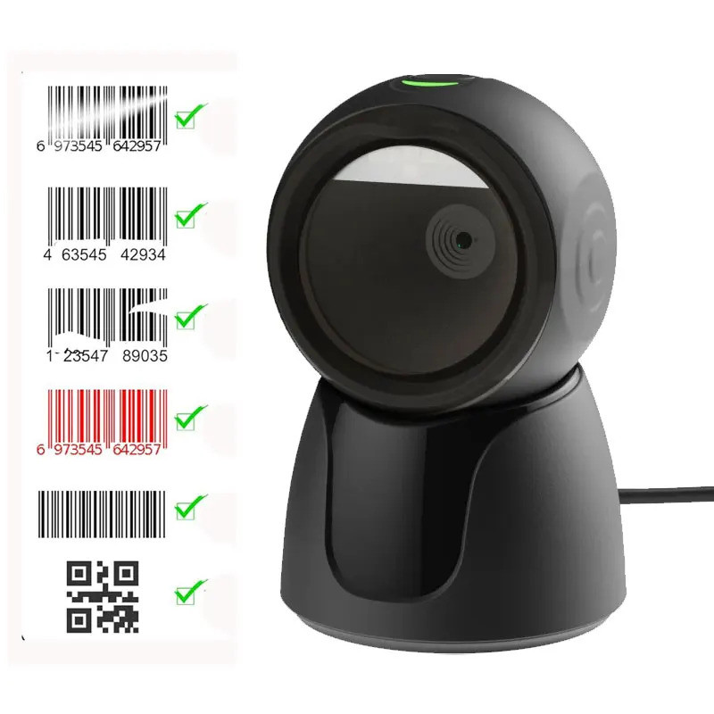 Desktop 1D 2D Barcode Scanner USB QR Code Reader Automatic Sensing Data ...