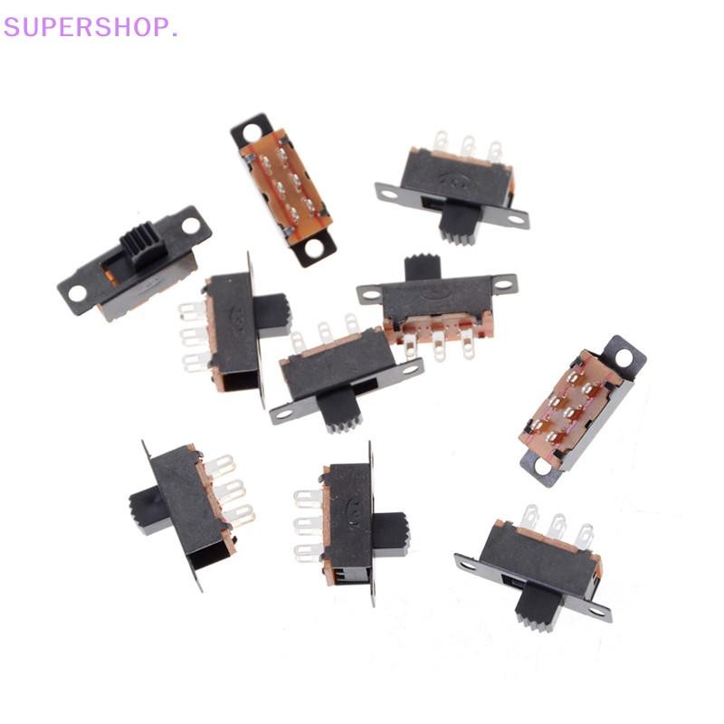 SUPERSHOP 10 Pcs 2 Position DPDT 2P2T Panel Mount Vertical Slide Switch ...