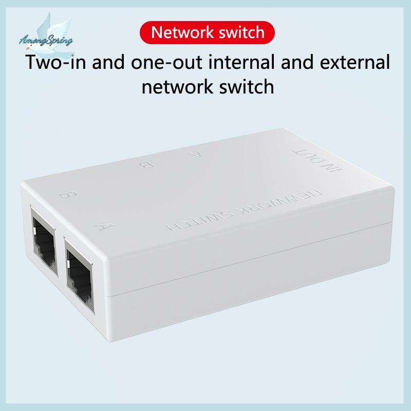 Amongspring High Quality Plastic Rj45 Network Switch 2 Port Lan
