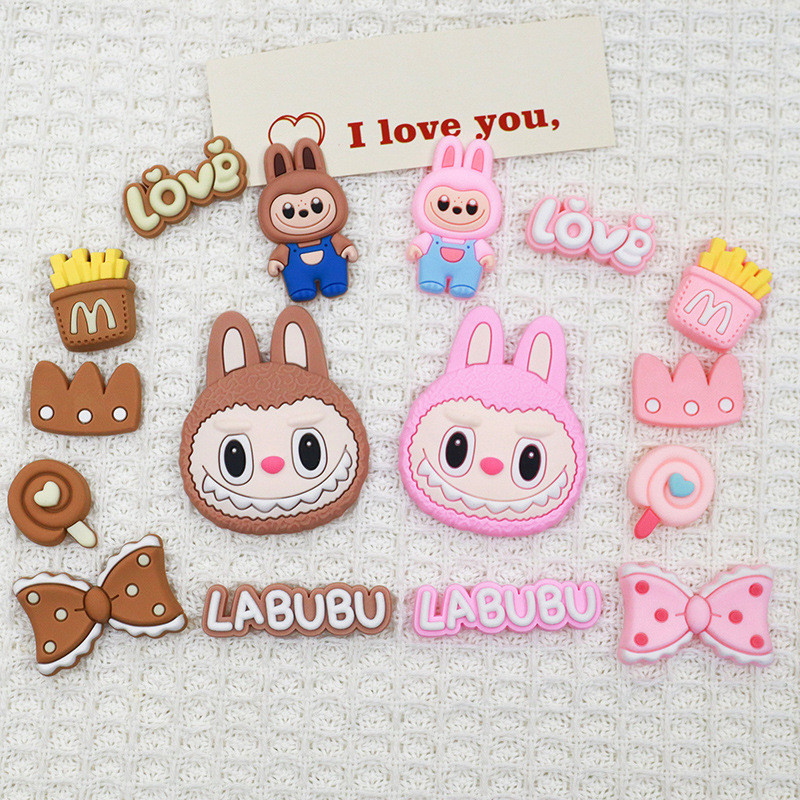 Cute Popmart Labubu Croc Jibbits Anime Brown Labubu Jibits Crocks Diy ...