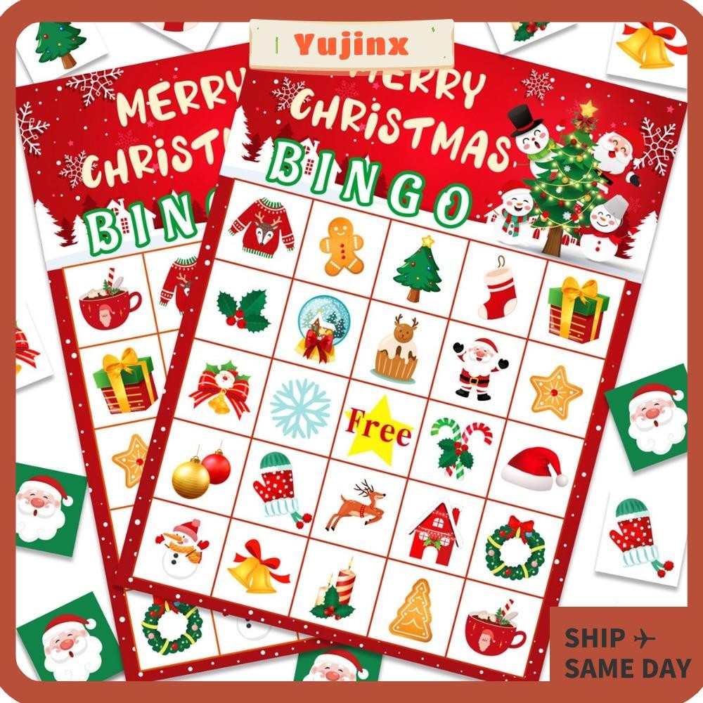 YUJINX Christmas Bingo Cards, Merry Christmas Party Game 2025 Bingo ...