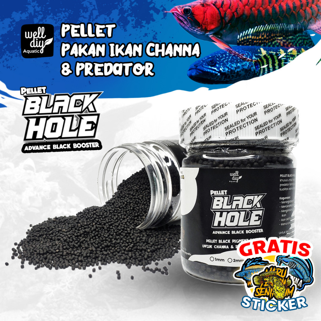 Channa Asiatica Maru Koi Koki Fish Pellets BLACK HOLE BLACK Pigment ...