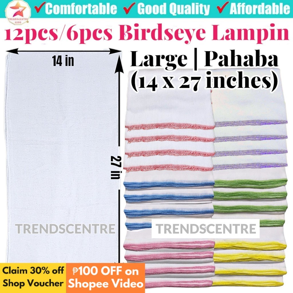 12pcs or 6pcs Birdseye Lampin for New born Baby Back Towel Washcloth ...