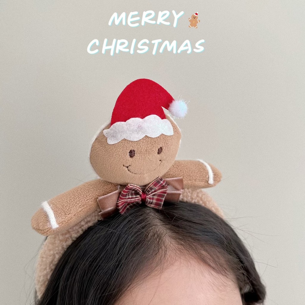 New Christmas Plush Gingerbread Man Headband Cute Children Headband ...