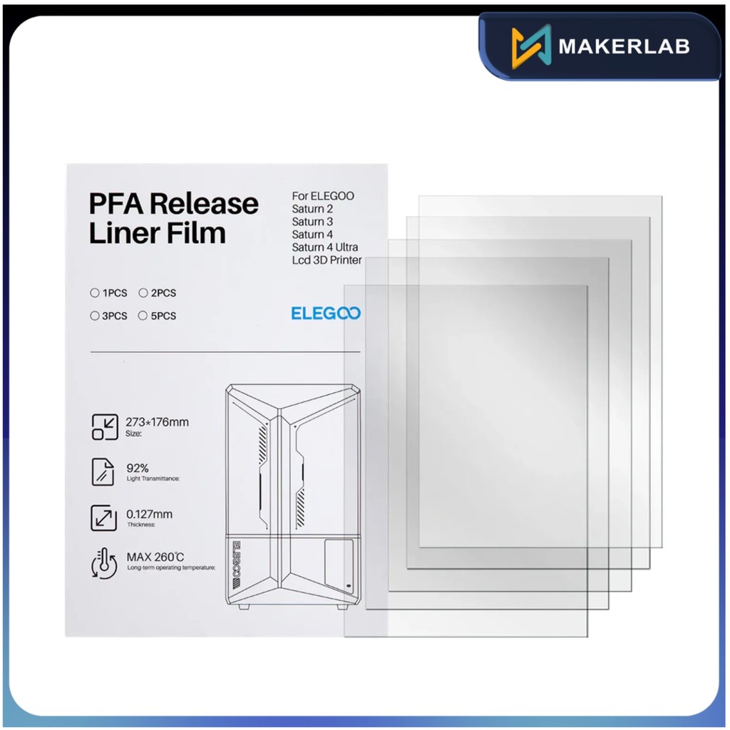 Elegoo 5pcs PFA Release Liner Film for all Saturn 3D Printer | Shopee Philippines