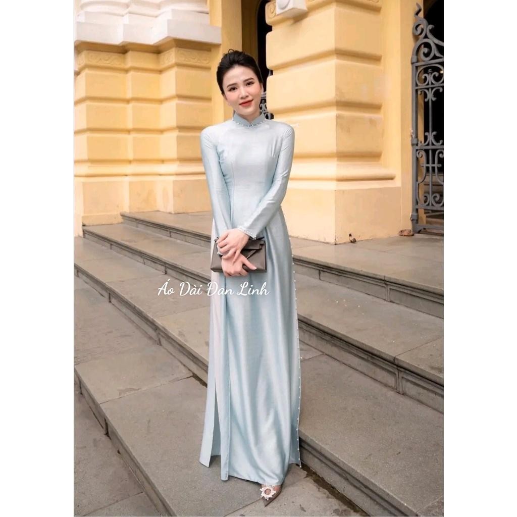 Thanhtruc18 high-quality silk ao dai sent to the wood grain ao dai ...