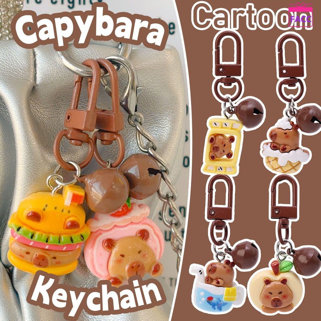 Funny Brown Capybara Bag Pendant - Cartoon Capybara Gourmet Bell ...