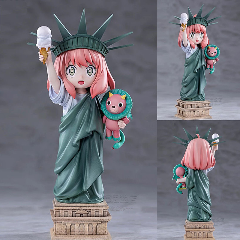 19cm SPY×FAMILY Anya Forger Anime Figures GK Cos Lady Liberty Action ...