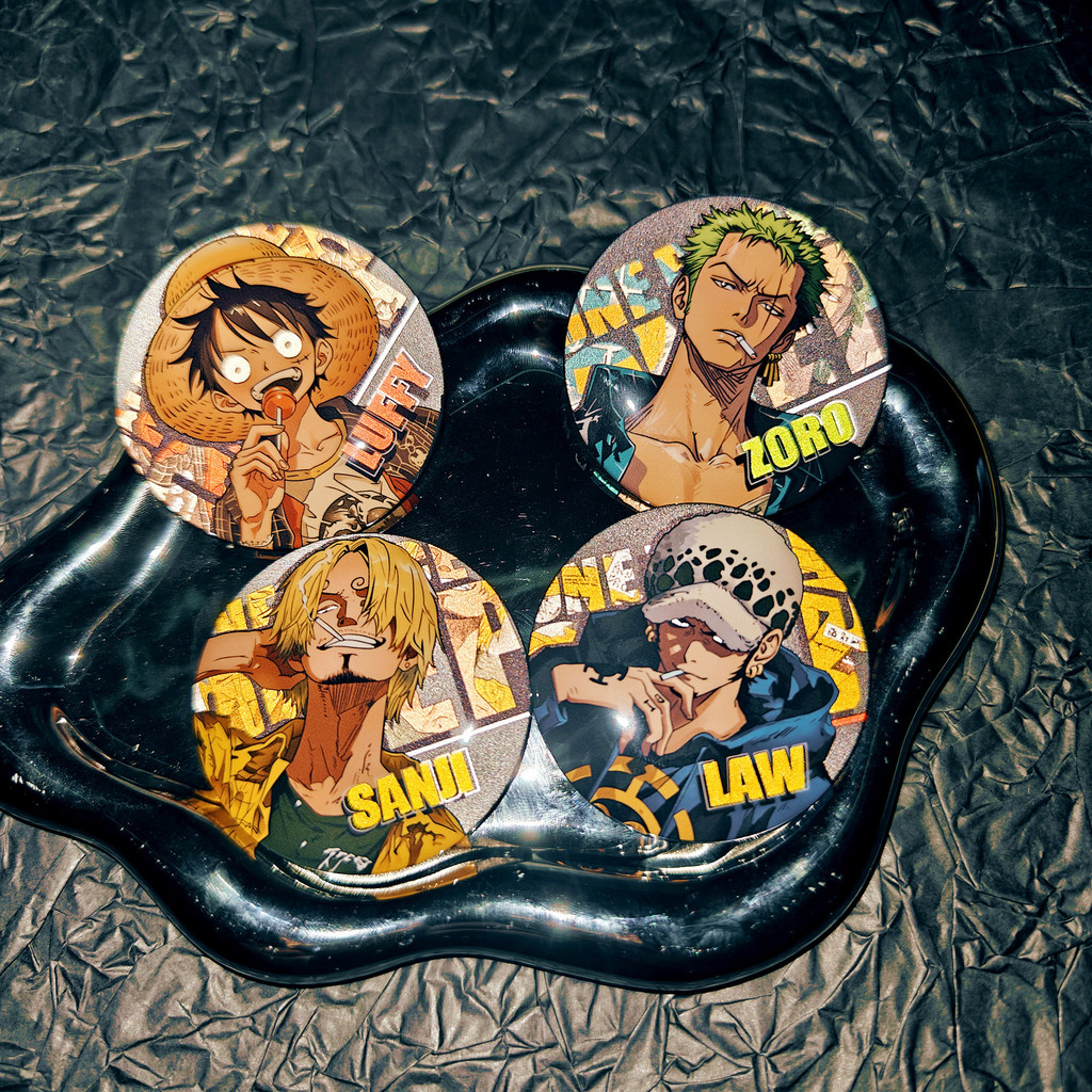 ONE PIECE Double Flash Reflective Badge Luffy Zoro Sanji Law anime ...