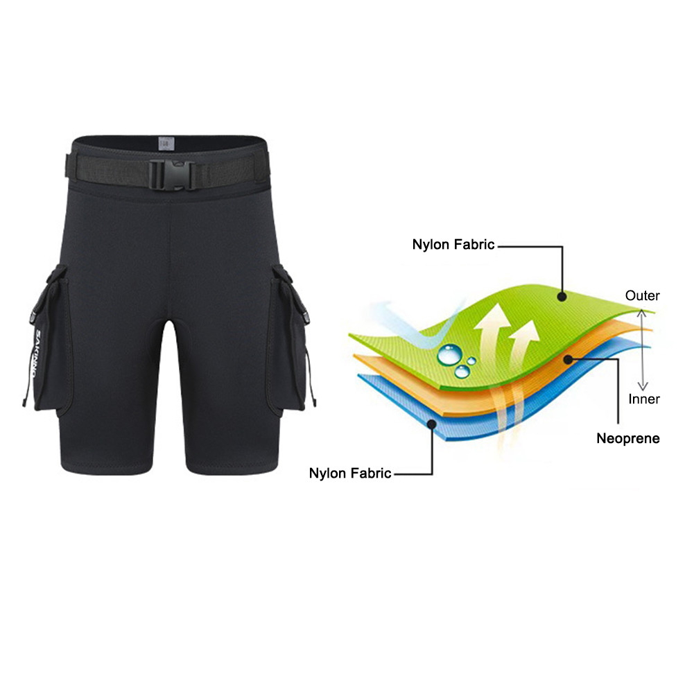 3mm Neoprene Wetsuit Tech Shorts Keep Warm Unisex Wetsuit Cargo Shorts ...
