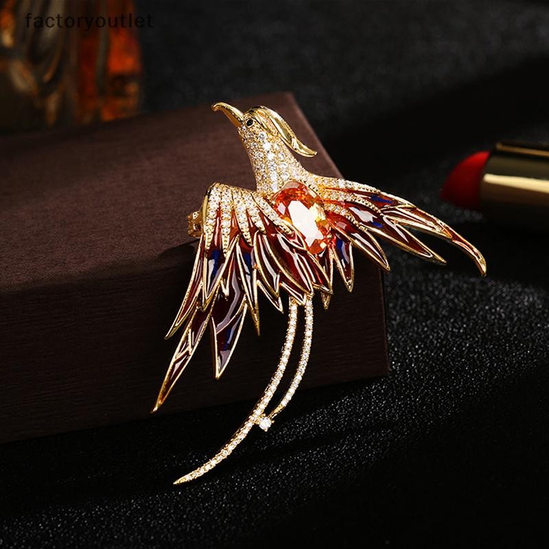 FCPH Crystal Enamel Phoenix Bird Brooches Animal Pin For Women Men 5 ...