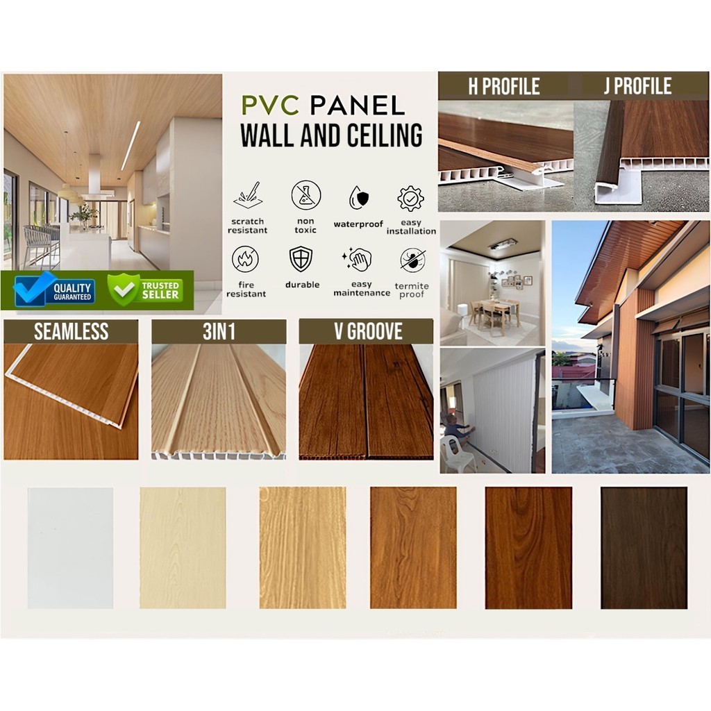 3PCS PVC Panel Wall and Ceiling Background Wall High Quality 90*25*8cm ...