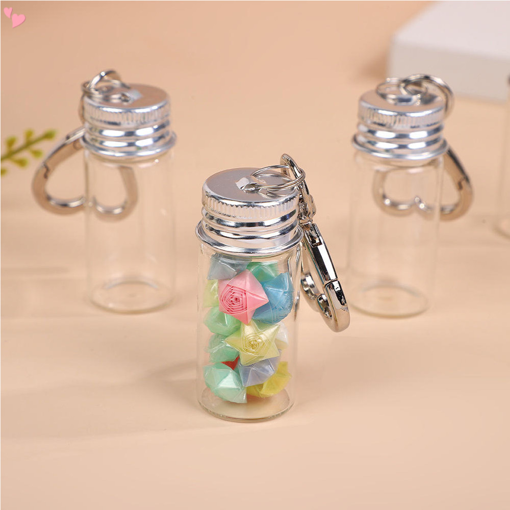 7ml/0.23oz Small Glass Bottles Aluminium Cap Ornament Wishing Bottles ...