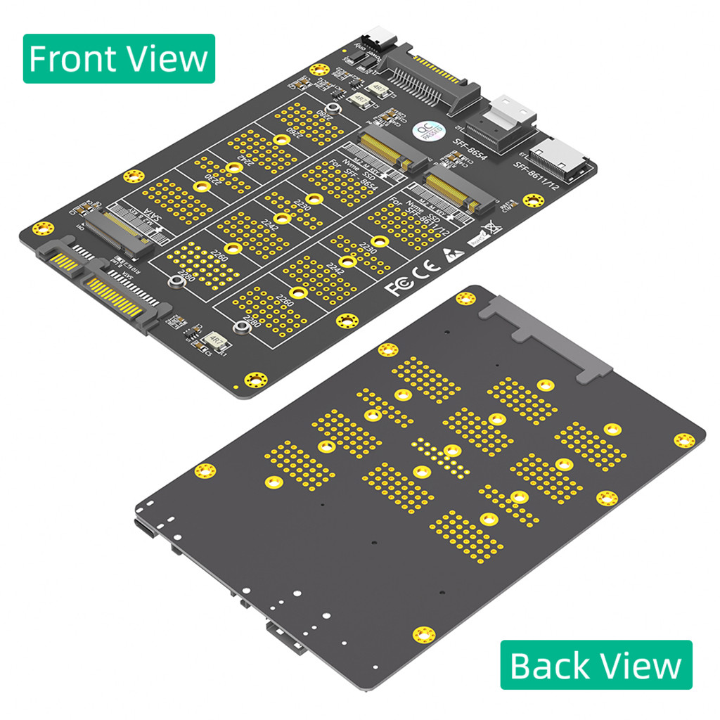 3 in 1 Combo For M.2(NGFF) NVMe SSD/SATA-Bus SSD to SFF-8611/8612/8654 ...