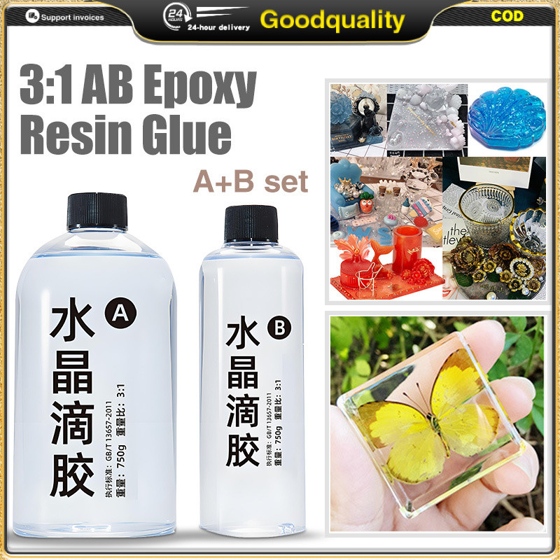 1KG Clear Resin Epoxy High Adhesive 3:1 AB Crystal Glue Resin DIY ...