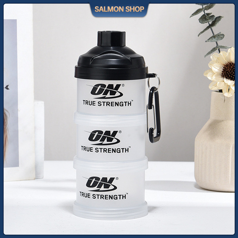 600ml 3-layer Protein Powder Container Funnel Portable Snack Can ...
