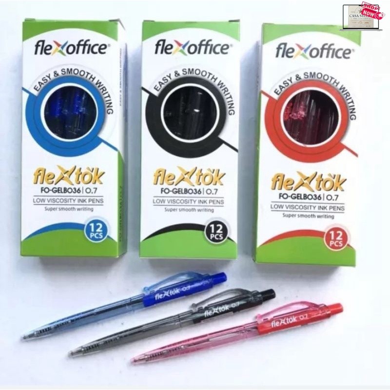 FlexOffice Flextok 0.7mm Smooth Ink Ballpen (6pcs | 12pcs) - Black ...