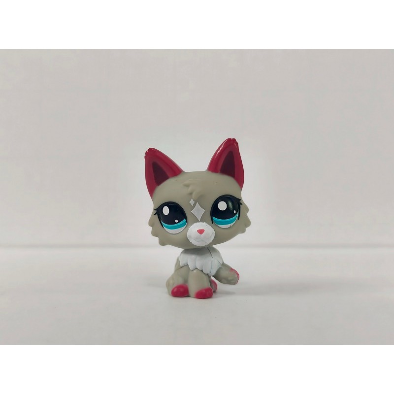 LPS Toy Littlest Pet Shop Persian Wolf Gray White Pink #25 Animal ...
