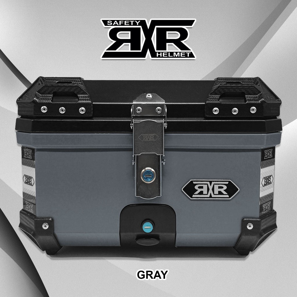 RXR 38L Liters HARD PLASTIK TOP BOX Motorcycle Compartment Box Helmet ...