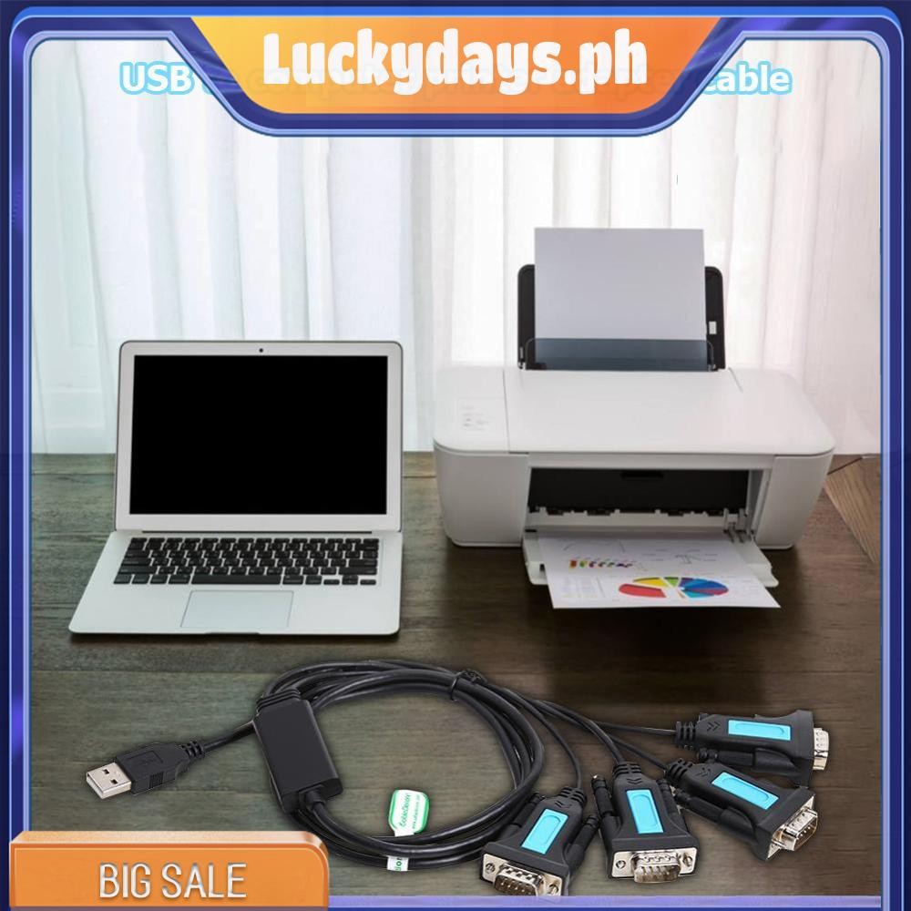 PL2303 Chipset 4 Port USB to RS-232 9-Pin DB9 Serial Cable Male A ...