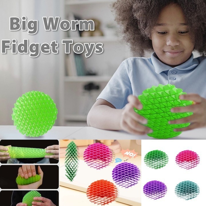 Fidget Worm Toy Cool Toy Worm Big Fidget Toy Green Cute Worm Shaped ...