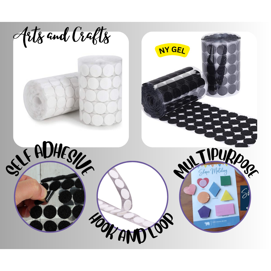 15mm 120pcs White Fastener Dot or Tape Self Adhesive Strong Velcro Kids ...