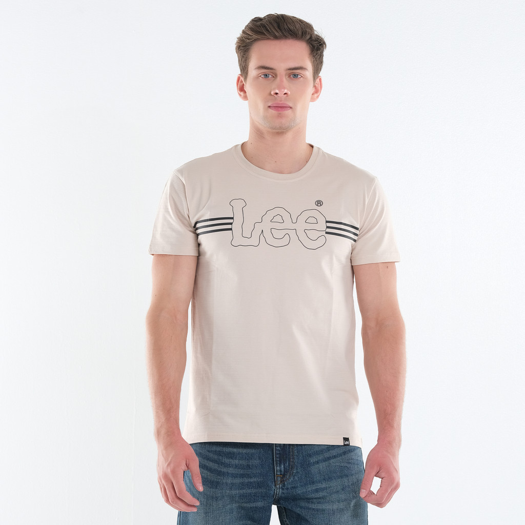 Lee Logo T-Shirt for Men in Tapioca | Shopee Philippines
