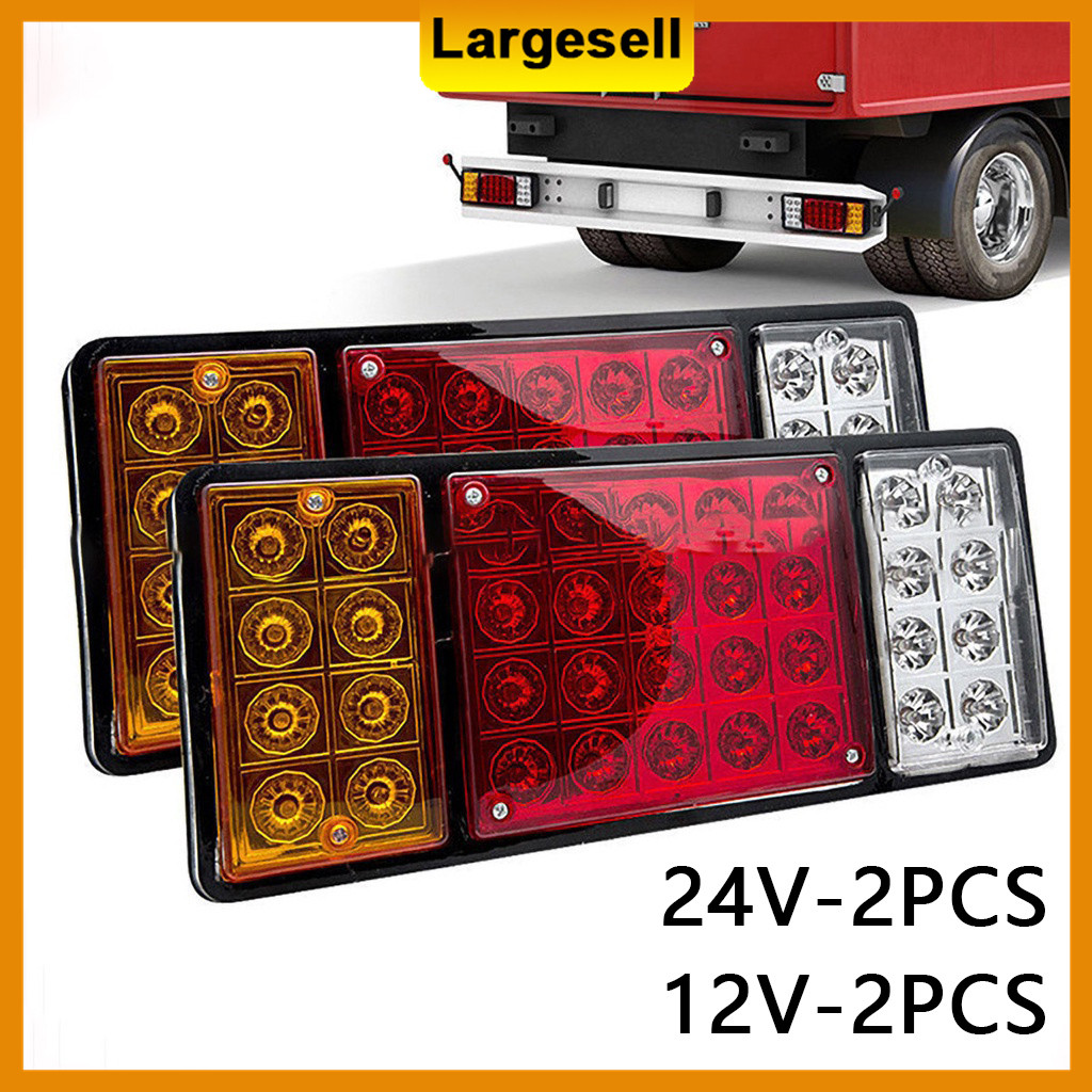 2pcs 12/24V LED Truck Rear Tail Light Waterproof Turn Signal Lamp Brake ...