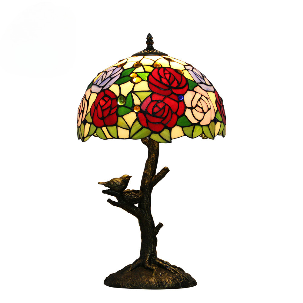 12 Inch Table Lamps 30cm Retro Manual Stained Glass Lampshade Tiffany ...