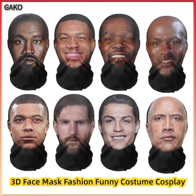 3D Face Mask Fashion Funny Costume Cosplay Headgear Rapper Celebrity ...