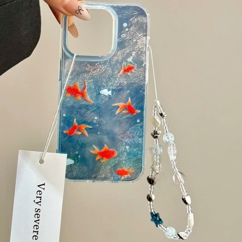 Simple Small Fresh Deep Sea Goldfish iPhone16/15/14pro Phone Case 13/12 ...