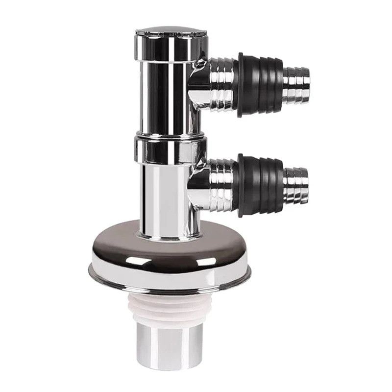 Water Drain Hose Splitter Fittings Chrome-Plated Sink Pipe Connector ...