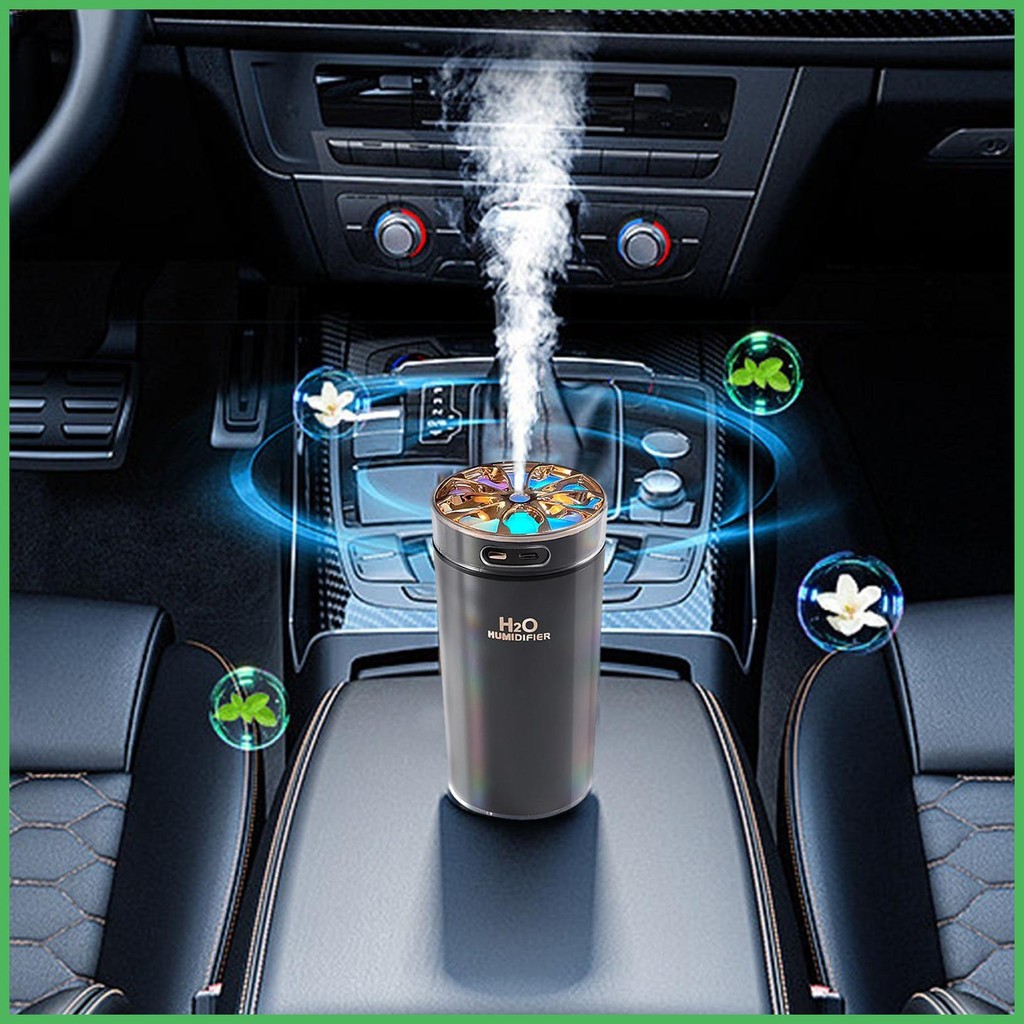 USB Humidifier for Car 300ml Mist Air Humidifier with Colorful Light ...